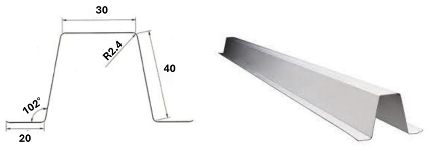 Galvanized Top Hat Runner TH30 Singapore | 1mm Thickness